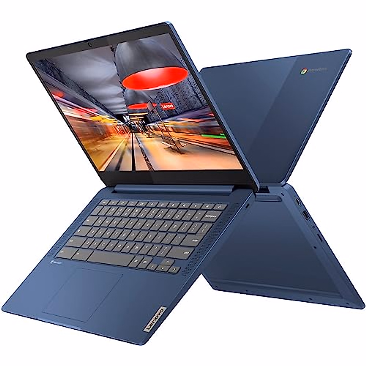 Lenovo Chromebook Laptop for College Students, School, 14 Inch FHD Touchscreen, MediaTek MT8186, 4GB RAM, 64GB eMMC+128GB SD Card, Chrome OS, Long Battery Life, Abyss Blue, PCM