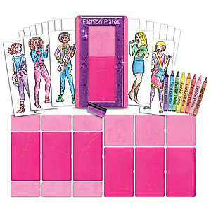 Fashion Plates Superstar – Girls Fashion, Mix-and-Match Drawing Kit, Arts and Crafts, Coloring, Art Supplies, Craft Supplies, Stencils, Crayons Included, Create Your Own Fashion Designs, Ages 6+