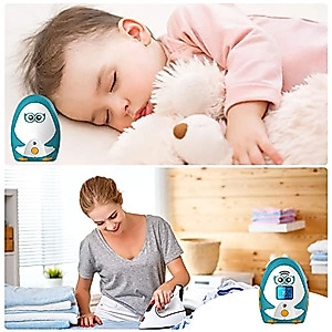 TimeFlys Audio Baby Monitor OL Portable, Two-Way Talk, Long Range up to 1000 ft, Temperature Monitoring and Warning, Lullabies, Vibration, LCD Display, 1 Adaptor 1 Set of Rechargeable Battery
