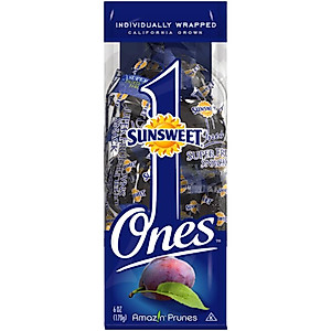Sunsweet Gold Label Ones Super Select California Individually Wrapped Prunes 6.0 Ounces (Pack of 2)(Packaging May Vary)