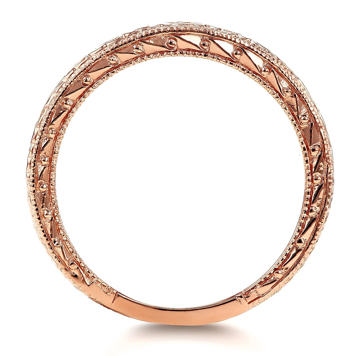 Kobelli Antique Style Engravings Wedding Band in 14k Rose Gold, Size 7, Rose Gold