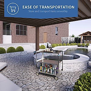 Lakeside 444 Heavy Duty Utility Cart, 3 Shelves, Stainless Steel, 500 lb. Capacity, 22-3/8" x 39-1/4" x 37-1/4"