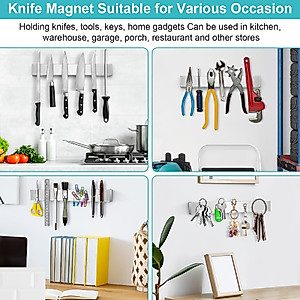 Magnetic Knife Holder for Wall, Knife Magnetic Strip Magnetic Knife Holder for Refrigerator Mount Knife Rack Kitchen Utensil Holder Metal Tool Holder Knife Block Kitchen Organizers Accessories 10 Inch