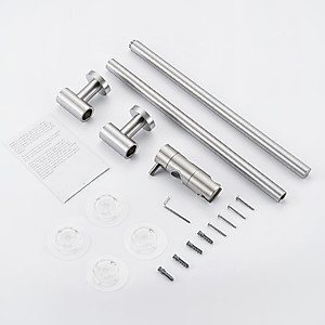 KES Shower Slide Bar 30-Inch with Adjustable Shower Head Holder, SUS 304 Stainless Steel Drill-free Mounted Shower Bar Brushed Finish, F209S78DF-BS