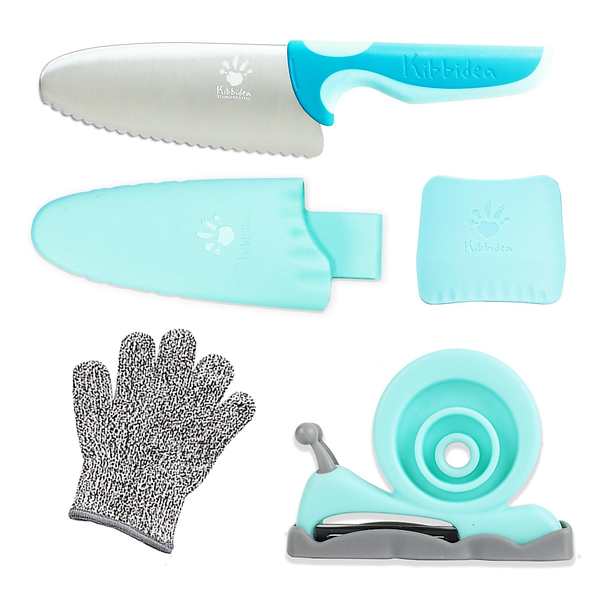 Kibbidea Kids Knife Set, Safe Kids Knife With Peeler, Cute Kids Chef's Knife for Cutting Peeling Veggies Fruits