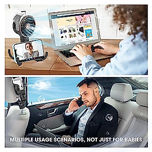 Ausic Misting Fan, 100ml Stroller Fan with Mist, Portable Fan Outdoor 360° Pivot, Clip on Fan Detachable Tripod, Personal Beach Fan, Golf Cart Fan, Handheld Fan, Desk Fan for Treadmill, Car Seat