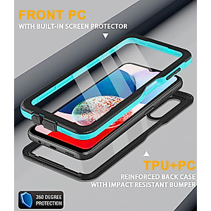 Dewfoam for Samsung Galaxy A14 5G Case Waterproof, [Built-in Screen Protector] [360° Full Body] Heavy Duty Shockproof Dustproof Protective Phone Case for Samsung A14 5G (2023) (Teal)