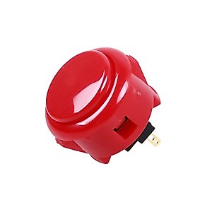 Sanwa 6 pcs OBSF-24 Original Push Button 24mm - for Arcade Jamma Video Game & Arcade Joystick Games Console (Red) S@NWA