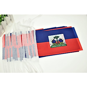 Ckexin Haiti Flags Haitian Small String Pennant Banner Hanging Flags Decorations