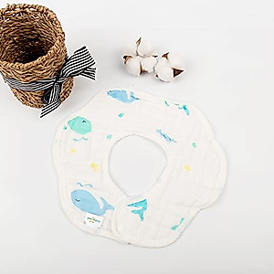 babygoal Baby Bandana Drool Bibs, 360° Bibs for Boys Girls Newborn Infant, 100% Organic Cotton Bibs for Drooling and Teething Gift 10 Pack 10MSBB01