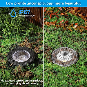 LEONLITE 12-Pack 7W LED Landscape Well Lights, 720LM 12-24V AC/DC Low Voltage, CRI90 IP67 Waterproof Inground Well Lights Outdoor, Black Aluminum Housing, Embedded Parts Included, 3000K Warm White