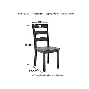 Signature Design by Ashley Froshburg Rustic Farmhouse Ladderback Dining Chair, 2 Count, Dark Brown