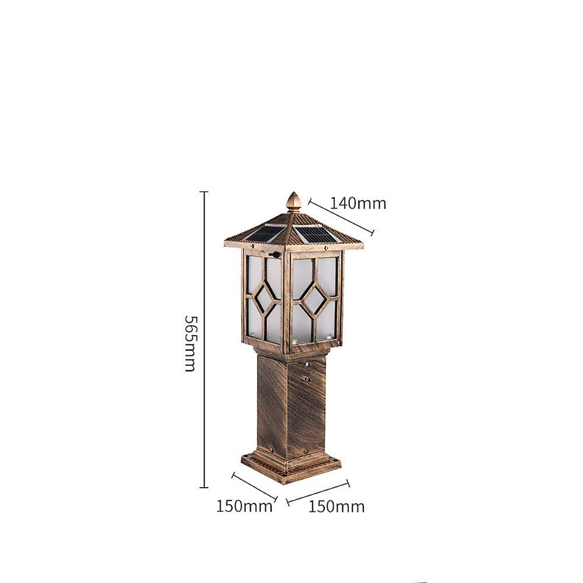 Lights Outdoor LED Aluminum Metal Outdoor Glass Lantern Street Light Anti-Rust European Retro Solar Pillar Light Column Lamp Post Lamp for Villa Community Park School Courtyard Lawn Stadium