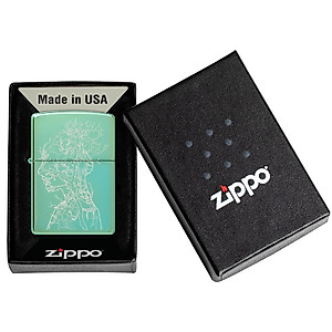 Zippo Human Tree Design High Polish Green Pocket Lighter