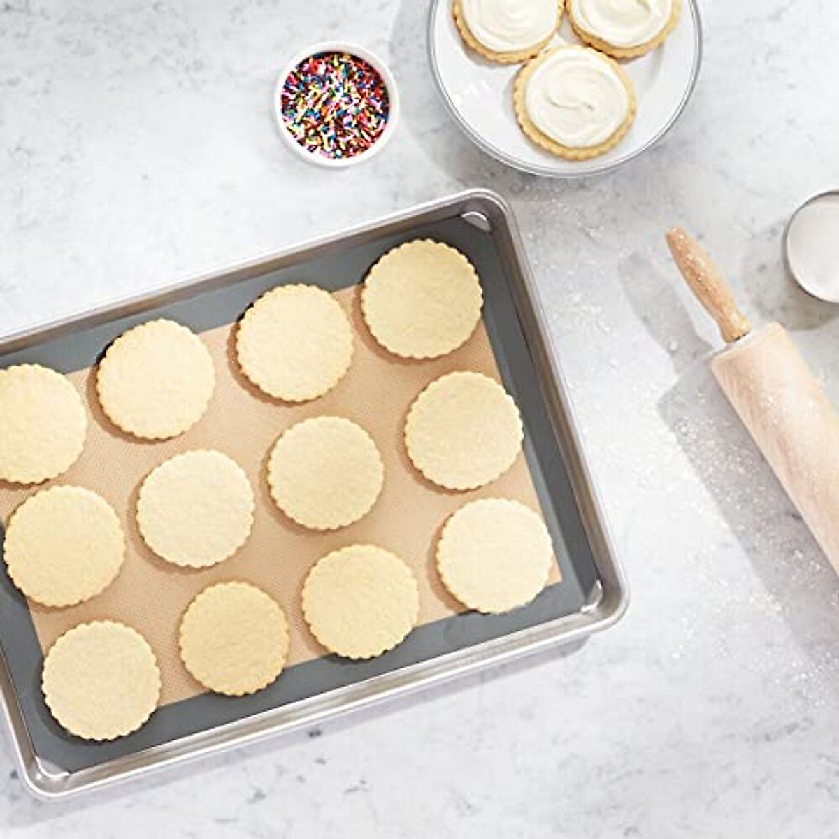 Silicone Baking Mat Nonstick Heat Resistant Liner Oven Sheet Macaron Cake Cookie Toaster Liner Sheet Pastry Kneading Rolling Mat New