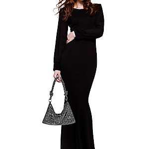 Rhinestone Purse Sparkly Evening bag Silver Clutch Purses for Women Evening, Cross Body Handbags for Party Prom Club Wedding