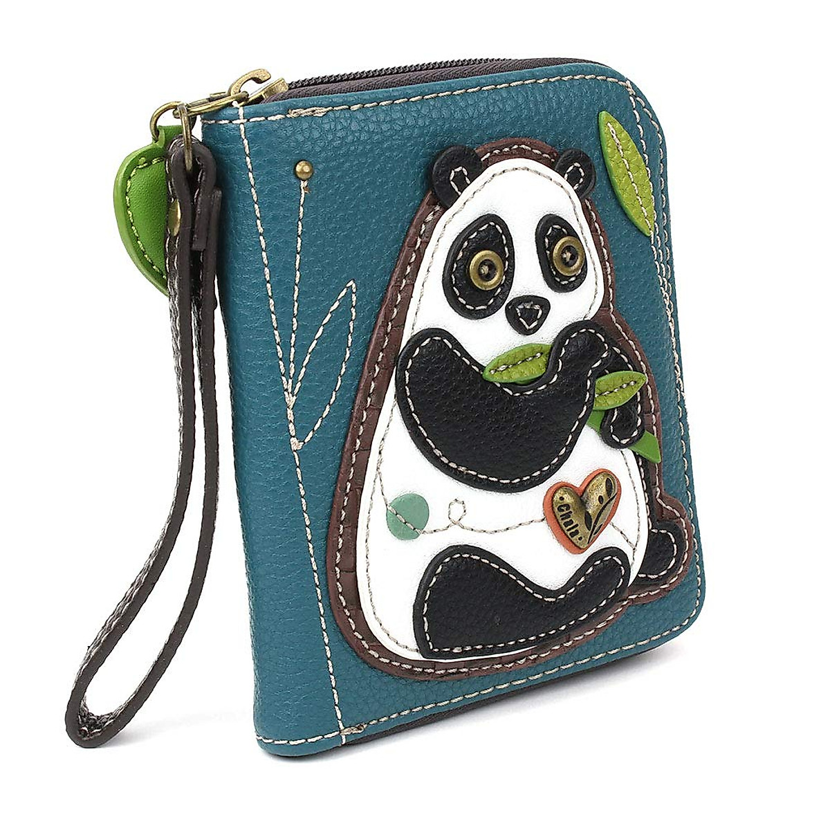 Chala Handbags Black Laser-cut Totes Shoulder Purse with Matching Panda Key-fob and Wallet Combo (Black_Panda Gift Set)