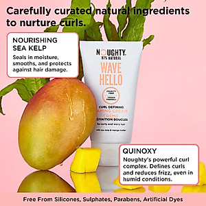 Noughty 97% Natural Wave Hello Curl Taming Cream, Vitamin Rich Smoothing Formula for Curly and Wavy Hair, with Sea Kelp and Mango Butter, Sulphate Free Vegan Haircare 150ml