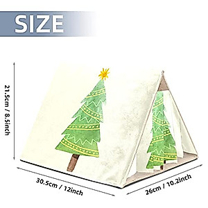 Y-DSIWX Guinea Pig House Bed, Rabbit Large Hideout, Small Animals Nest Hamster Cage Habitats Yellow Ribborn Christmas Tree