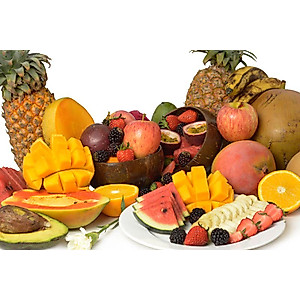 Coco TropEco Coconut Bowl Set of 4 - Handmade Bowls From Natural Coconut Shells + Wooden Spoons + Wood Forks and Bamboo Straws – Buddha Bowls Ideal for Acai Smoothie, Salad or Cereal – Polished –