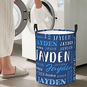 Custom Laundry Hamper with Name Personalized Laundry Baskets Dirty Clothes Hamper Bag Customized Collapsible Storage Organizer for Clothes Toys in the Dorm and Family (Style 01)