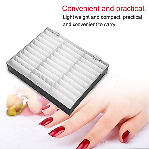 FILFEEL Nail Art Box Organizer, 30 Compartments Nail Tips Container Empty Transparent Bead Rhinestone Storage Decoration Solutions 9.44 x 7.48 x 1.77inch(Black)