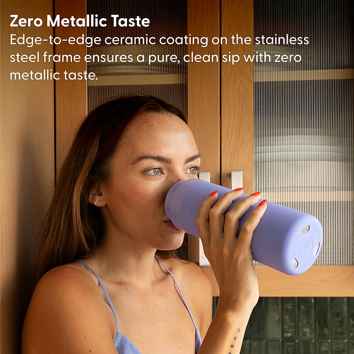 W&P Porter Insulated Bottle 20 oz | Clean Taste Ceramic Coating for Water, Coffee, & Tea | Wide Mouth Vacuum Insulated | Dishwasher Safe, Blush