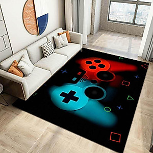 Mileandstore Gaming Rug for Boys Room with PS Controller Design Girls/Boys Bedroom Rug Gamer Room Rug | Size 24 x 36in | 3D Design