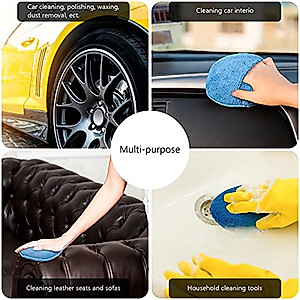 20 Pieces 5 Inch Cars Microfiber Wax Foam Applicator Pads,Microfiber Round Sponge Detailing Cleaning Pads Car Wax Applicator Pads Polish Microfiber Foam Sponge for Cars,Yellow Green Blue Dark Blue