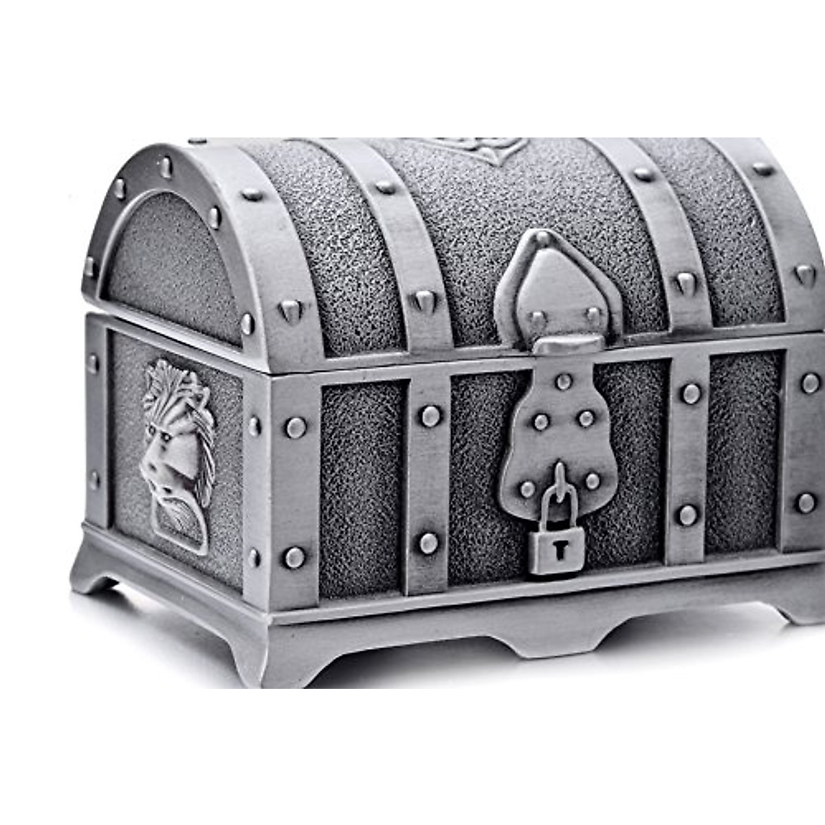 REINDEAR Vintage Pewter Tooth Fairy Treasure Chest Box