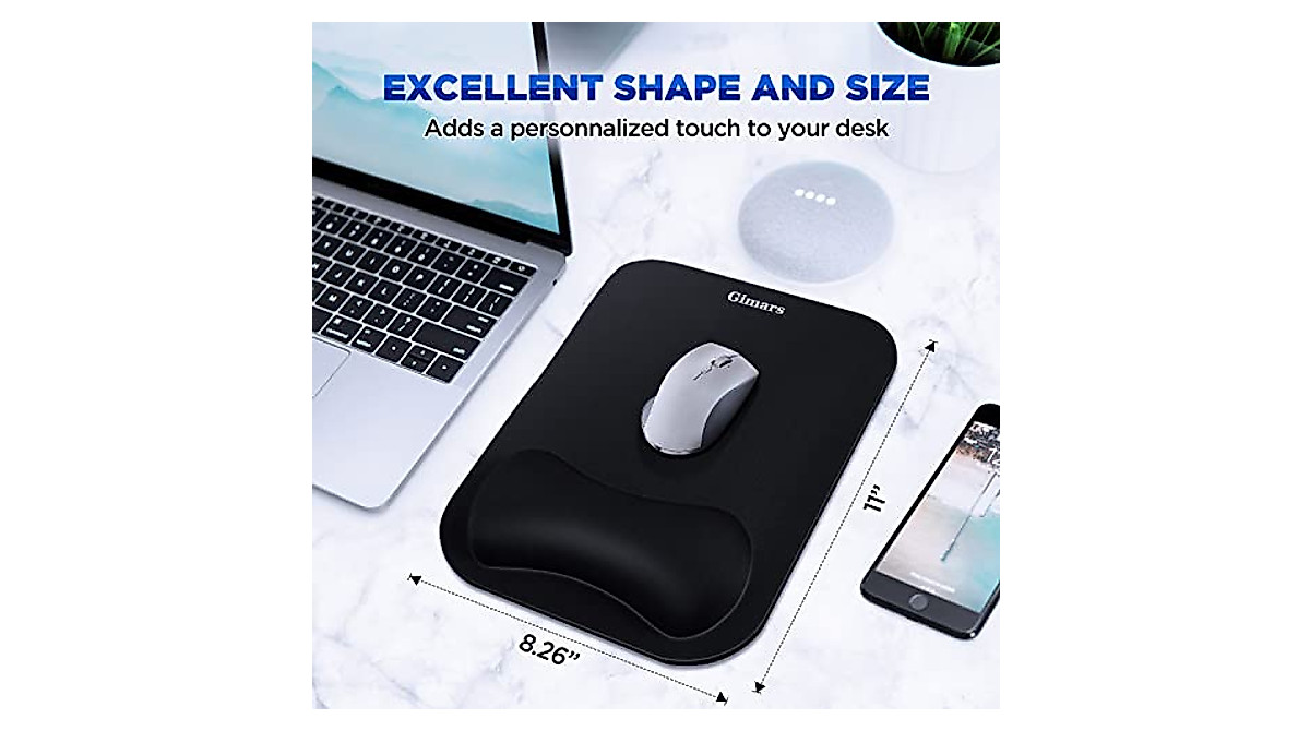 Gimars Large Ergonomic Mouse Pad with Memory Foam Wrist Rest