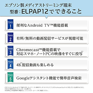 Epson Dreamio ELPAP12 Home Projector Android TV Device