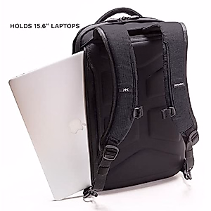 Knack Series 1 Laptop Backpack Fits up to 15 Inch - Knack Bags Carry-On Backpack, TSA Approved, Expandable Travel Backpacks (Stealth Black, Medium)