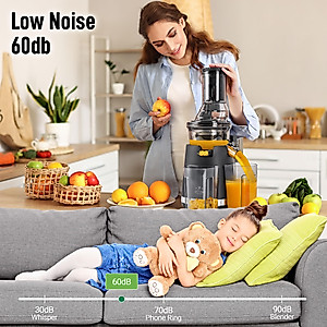 Zulay Fruit Press Machine - Masticating Juicer Machine with High Yield, Quiet Motor, & Reverse Function - Cold Press & Carrot Juicer with Wide Chute - Slow Juicer Machines for Fruits & Vegetables