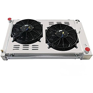 OzCoolingParts 3 Row Core Aluminum CU162 Radiator + 2 x 12" Fan w/Louver Shroud Kit for 1970-1987 71 72 73 74 75 76 77 78 Chevy/GMC C/K/G-Series C10 C20 C25 C30 C3500 K10 K20 Nova Camaro Blazer