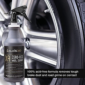 Suds Lab XA Zero-Acid Wheel Cleaner - Cleans Brake Dust and Grime for Car Rims and Tires - Safe on Chrome, Alloy and Aluminum Rims - 64 oz