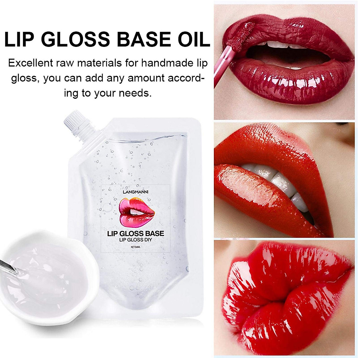 Transparent Lip Gloss ，Moisturize Lip Gloss Base, Lip Gloss Base Oil Material Lip Makeup Primers, Primer for DIY Handmade Lip Balms Lip Gloss- 1.69Fl.Oz(1 Pcs,Clear)
