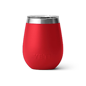YETI Rambler 10 oz Wine Tumbler, Vacuum Insulated, Stainless Steel with MagSlider Lid, Rescue Red