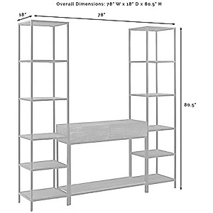 Crosley Furniture KF13053BR Jacobsen 3-Piece Entertainment Set, Brown Ash/Matte Black
