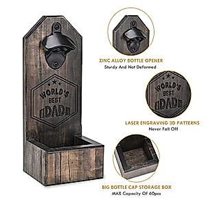 Christmas Gifts for Dad from Daughter Son, Beer Bottle Opener Wall Mounted, Unique Birthday Gifts for Dad Stepdads,New Dad Presents, Best Dad Ever Gifts