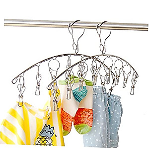 Cabilock 6 Pcs Multi Clip Drying Rack Collapsible Clothes Drying Rack Lingerie Hangers Dryer Portable Drying Hanger Socks Hook Socks Drying Hanger Underwear Drying Racks Windproof Clips Bra