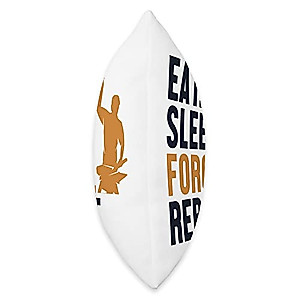 Forging Tools Equipment Kit Gifts For Beginners Eat Sleep Repeat Hobby Legend Forging Anvil Blacksmith Throw Pillow, 16x16, Multicolor