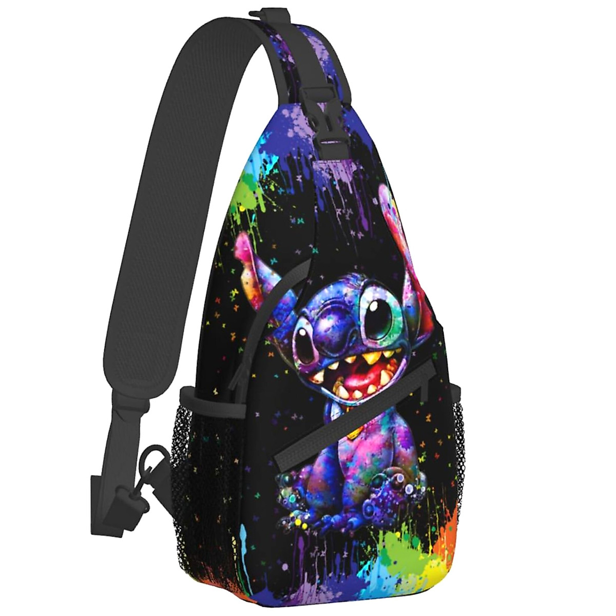 HOCHEPI Cartoon Crossbody Sling Bag Anime Casual Backpack With Keychain Chest Bag Daypack Purses For Women Men Adults Gifts