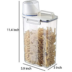 ZaYow Plastic Transparent Tank, Rice Storage Barrel, Household Food Container Grain Storage Box for Oatmeal, Grain, Cereal, Pasta, Flour