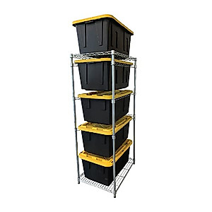 SafeRacks 5 Tier Steel Storage Bin Rack, Zinc Plated, NSF Certified, 31″ x 23″ x 72″