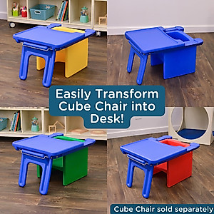 Children's Factory - 1188 Edutray, Tray Converts Cube Chair to Kids Desk, Chair Becomes Toddler Desk & Chair Set in Seconds for Daycare/Playroom/Homeschool - Cube Chair (SOLD SEPARATELY)