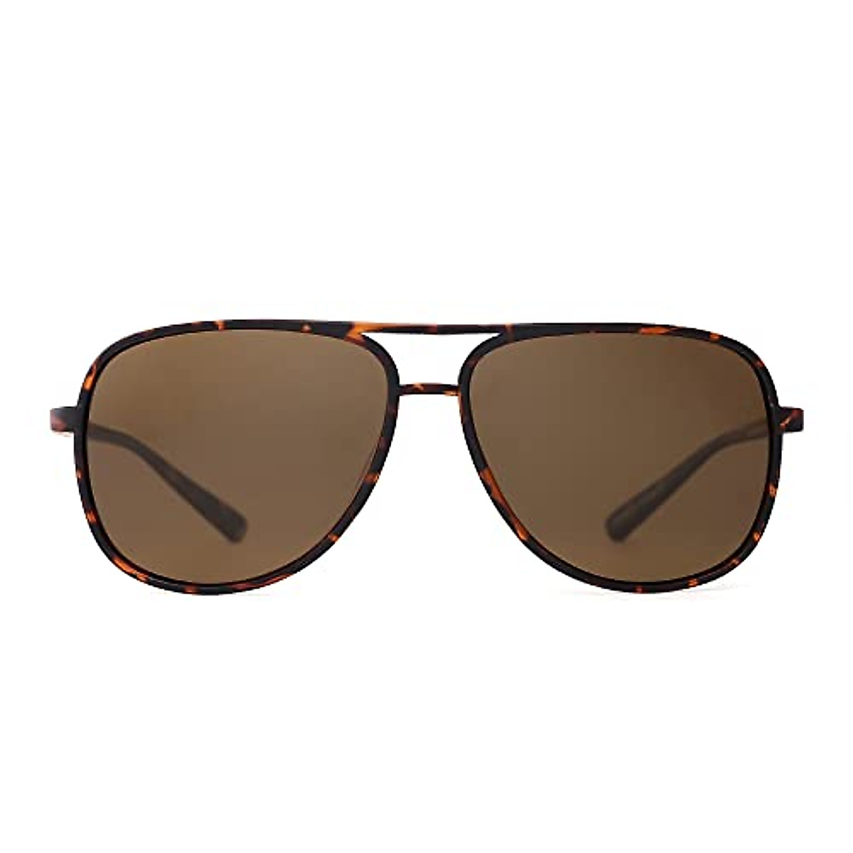 JM Retro Polarized Aviator Sunglasses Mirror Lightweight Eyeglasses for Men Women (Tortoise/Polarized Brown)