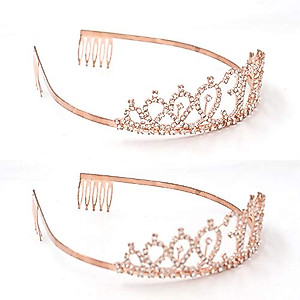 "Dirty Thirty" Sash & Rhinestone Tiara Set - 30th Birthday Gifts Birthday Sash for Women Birthday Party Supplies (Black Glitter/Rose Gold)