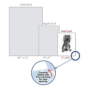 The Best Card Company - 10 Assorted Blank All Occasions Notecards Boxed Set 4 x 5.12 Inch with Envelopes (10 Designs, 1 Each) Boxed Assorted Kid Cards of Pets - CHARCOAL ANIMALS M2956OCB