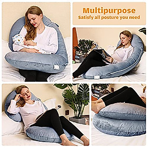 Chilling Home Pregnancy Pillows, C Shaped Full Body Pillow for Pregnancy 59 Inch Maternity Pillow for Pregnant Women, Pregnancy Must Haves Pregnancy Pillows for Sleeping with Removable Cover